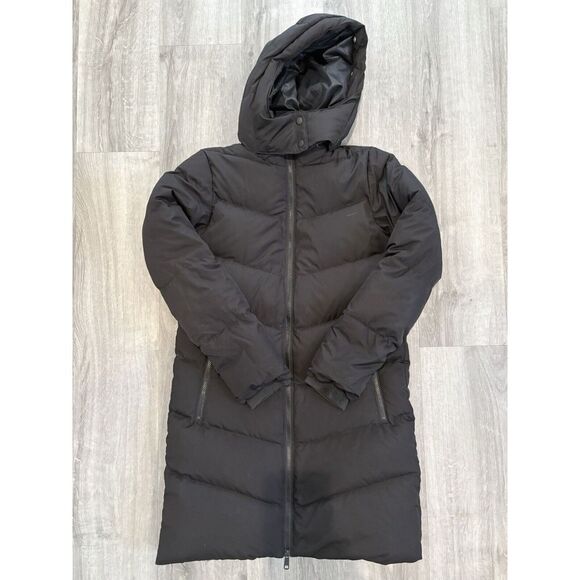GAP | Jackets & Coats | Gap Womens Small Black Hooded Long Goose Down ...